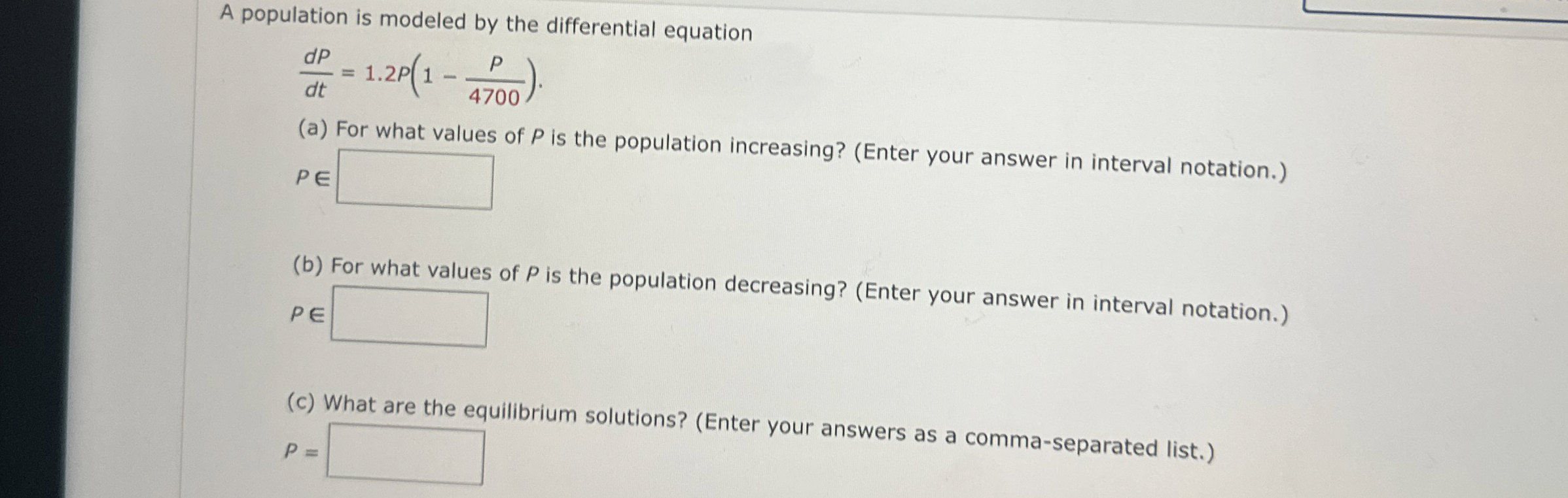 Solved A population is modeled by the differential | Chegg.com