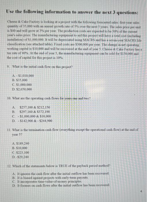 Solved Use the following information to answer the next 3 | Chegg.com