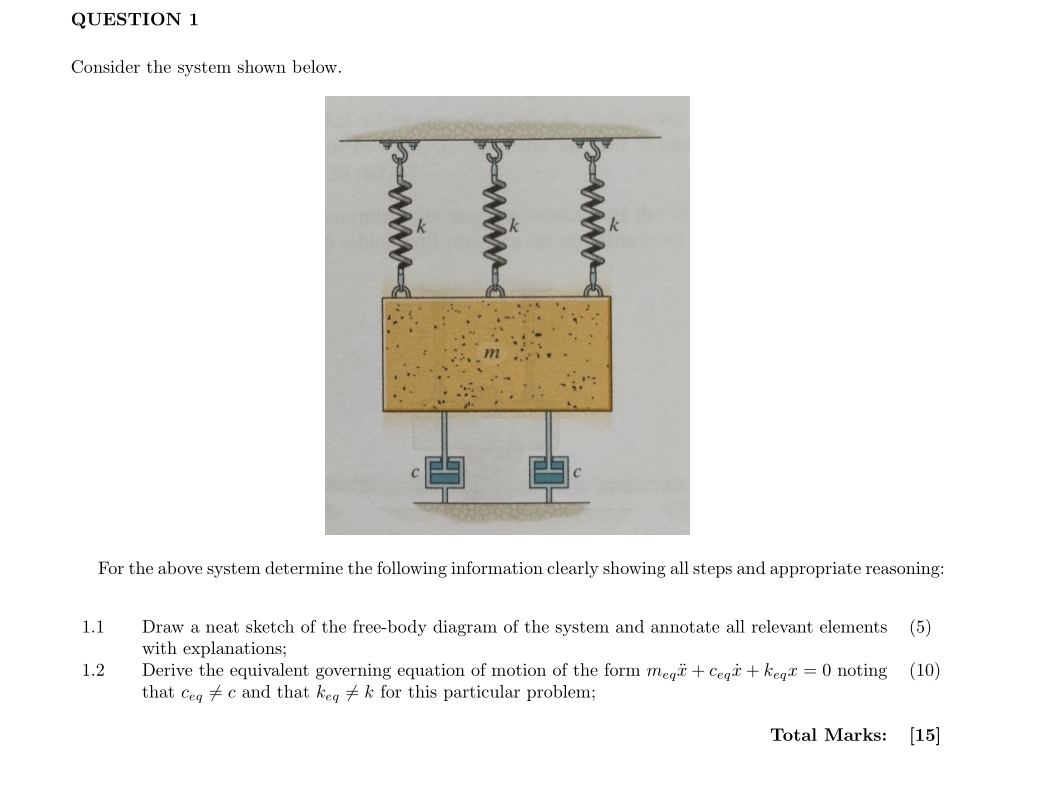 Solved QUESTION 1Consider the system shown below.For the | Chegg.com