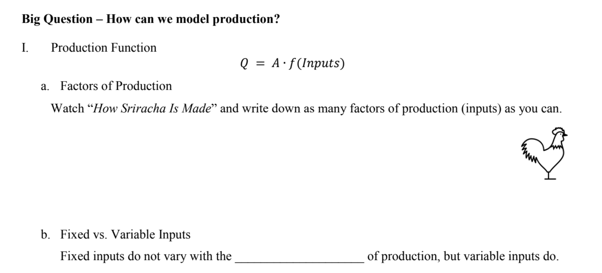 Solved b. ﻿Fixed vs. ﻿Variable InputsFixed inputs do not | Chegg.com