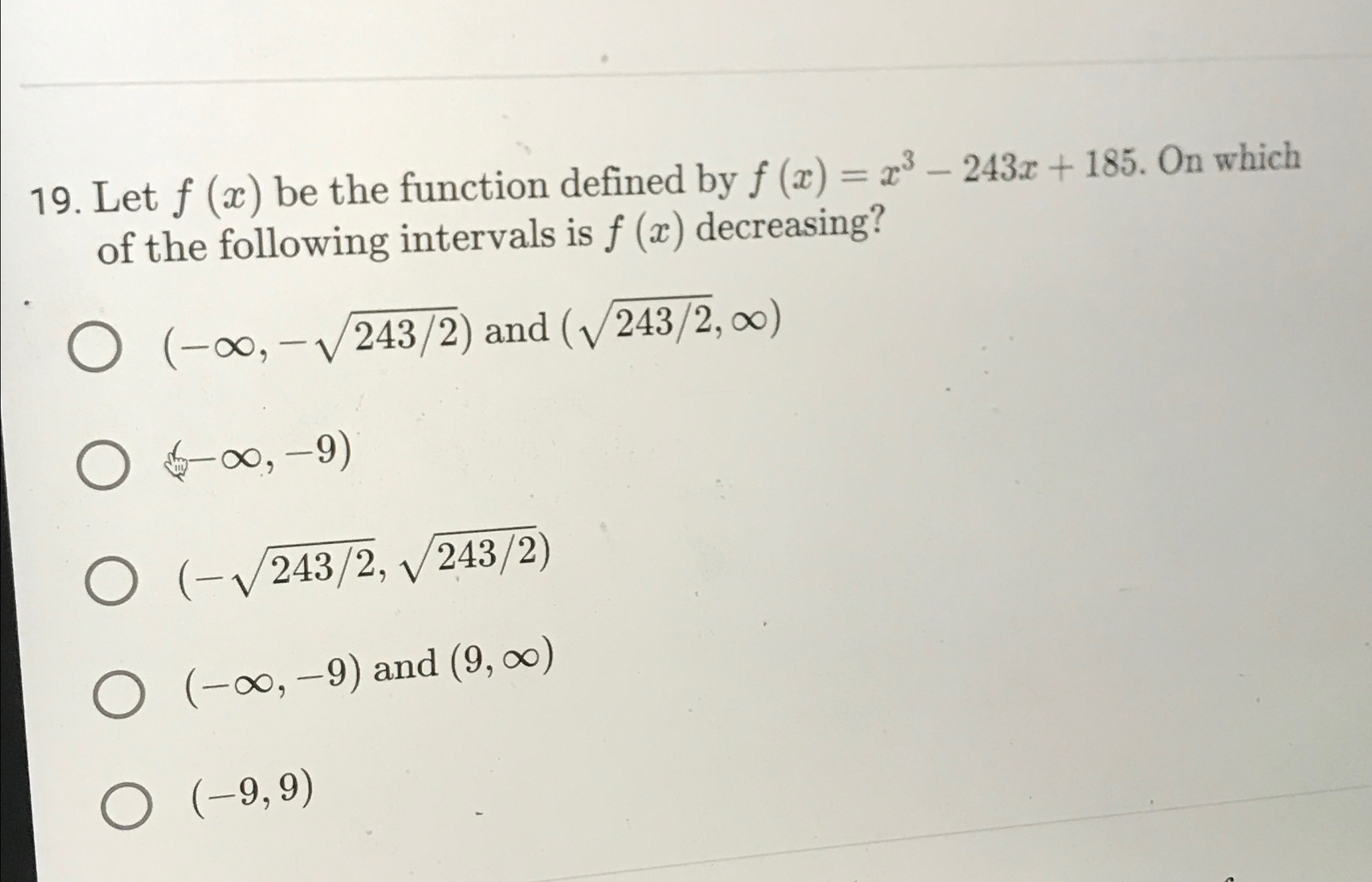 Solved Let f(x) ﻿be the function defined by | Chegg.com