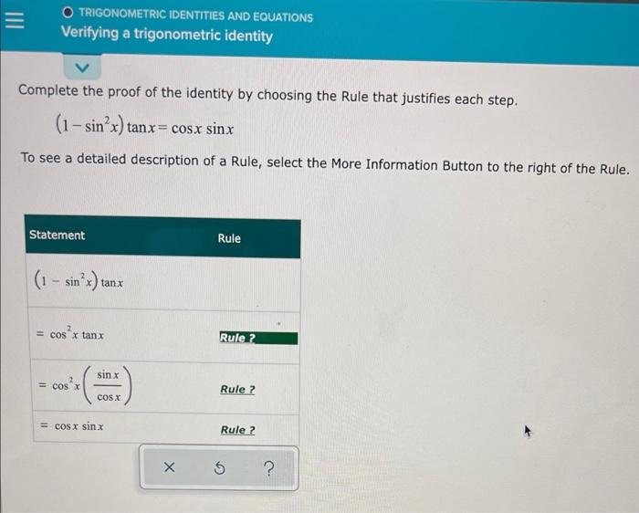 Solved O TRIGONOMETRIC IDENTITIES AND EQUATIONS Verifying a | Chegg.com