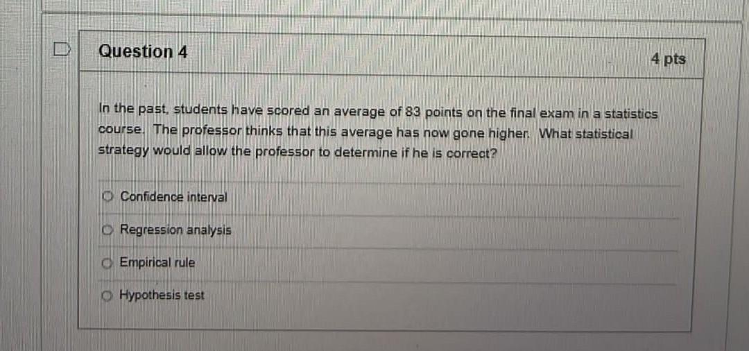 Solved In the past, students have scored an average of 83 | Chegg.com