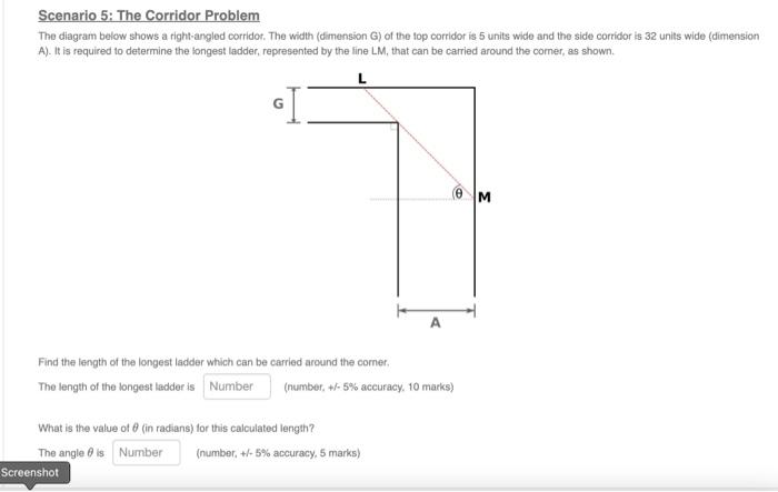 Solved Scenario 5: The Corridor Problem The diagram below | Chegg.com