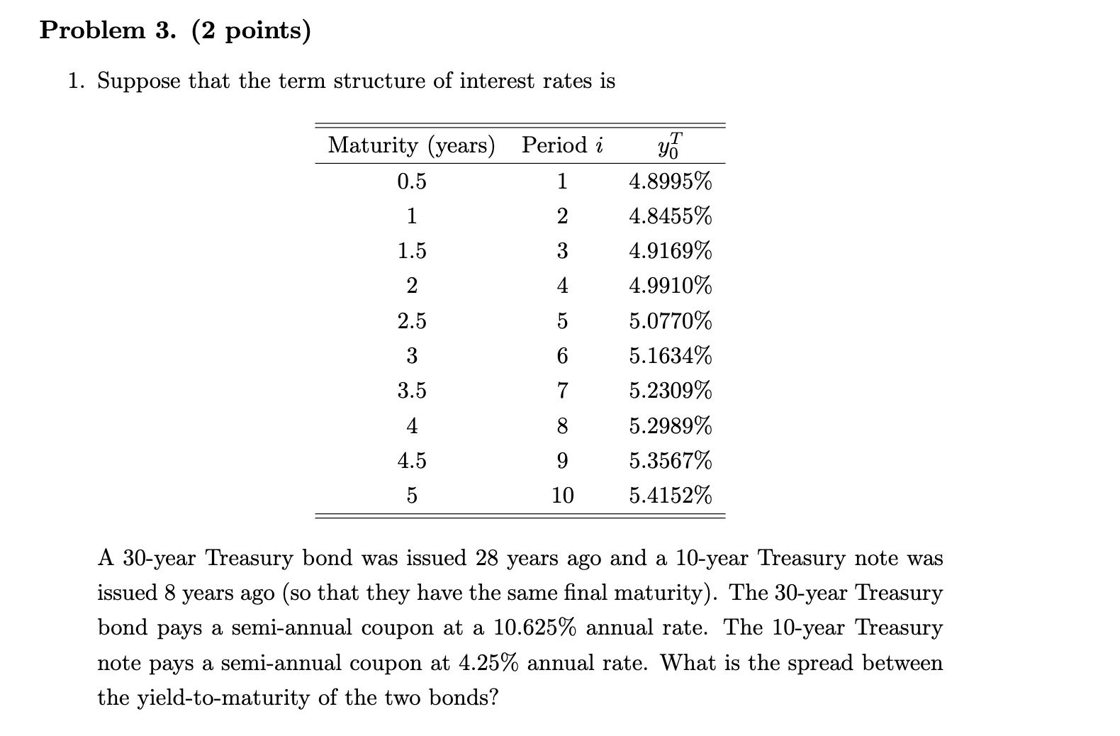 Solved Problem 3. (2 ﻿points)Suppose that the term structure | Chegg.com
