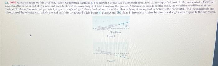 Solved The drawing shows two planes each about to Drop an | Chegg.com
