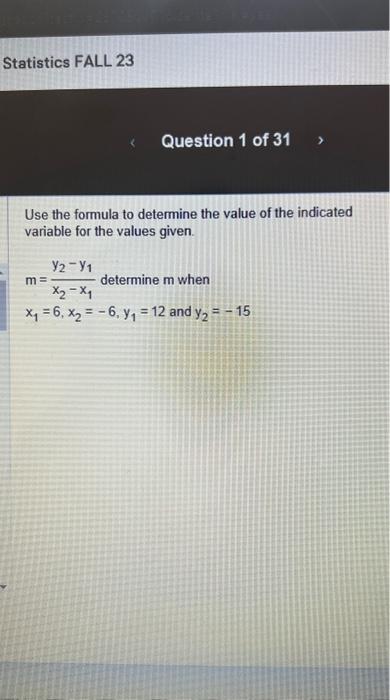 Solved Use the formula to determine the value of the | Chegg.com