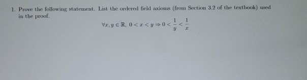 Solved 1. Prove the following statement. List the ordered | Chegg.com