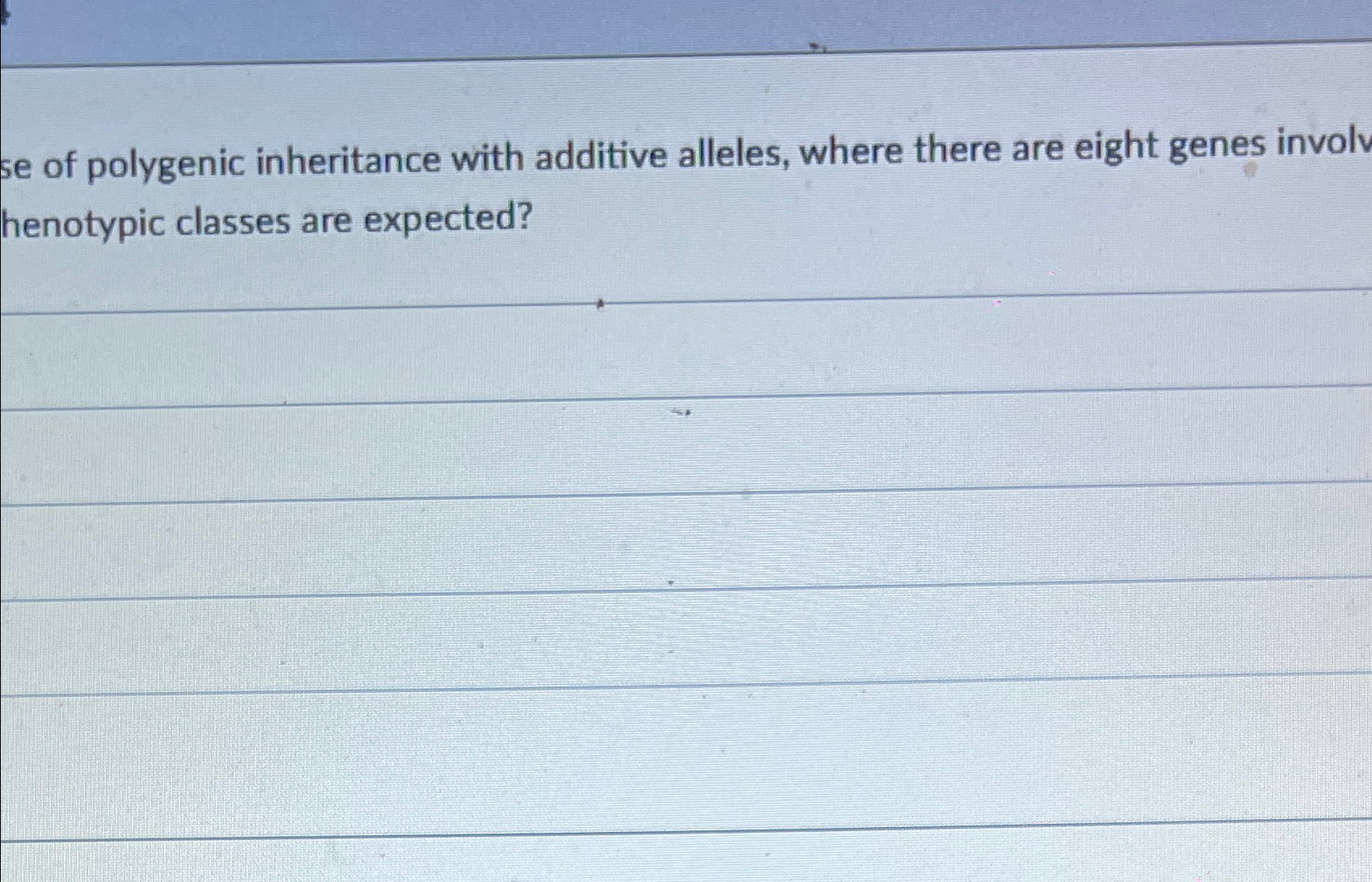 Solved se of polygenic inheritance with additive alleles, | Chegg.com