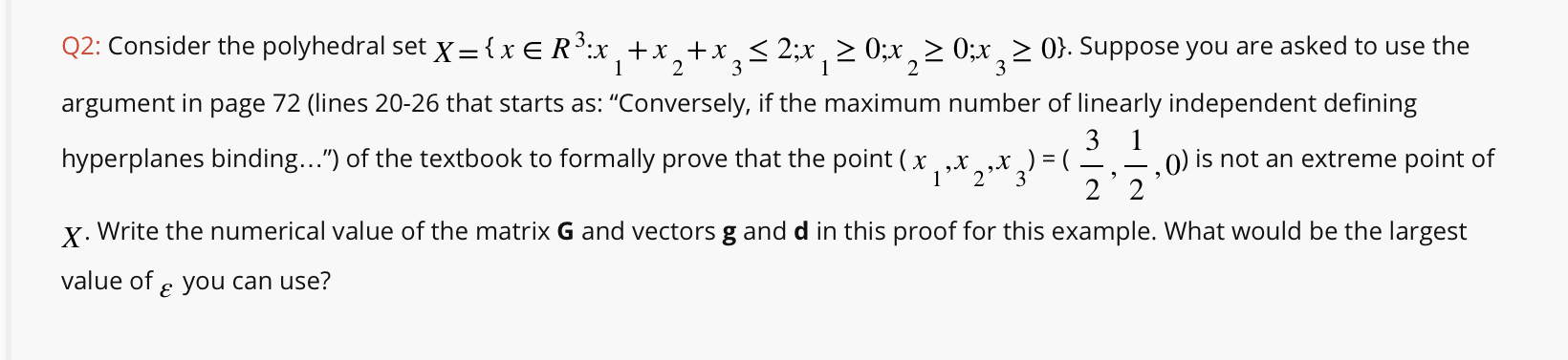 Solved Q2: Consider the polyhedral set | Chegg.com