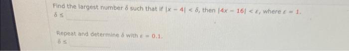 Solved Use the given graph of f(x)=1/x to find a number δ | Chegg.com