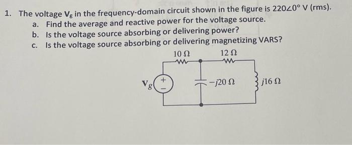 Solved 1. The voltage VB in the frequency-domain circuit | Chegg.com