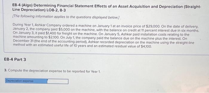Solved E8-4 (Algo) Determining Financial Statement Effects | Chegg.com