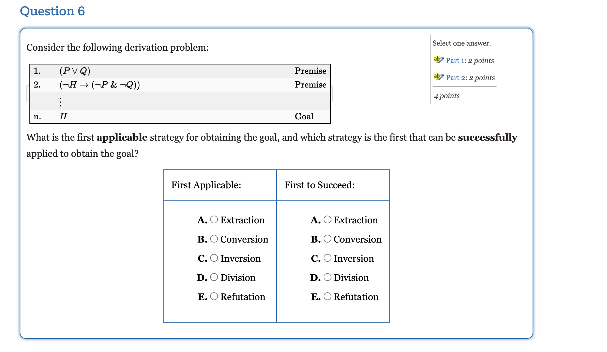 Solved Consider the following derivation | Chegg.com