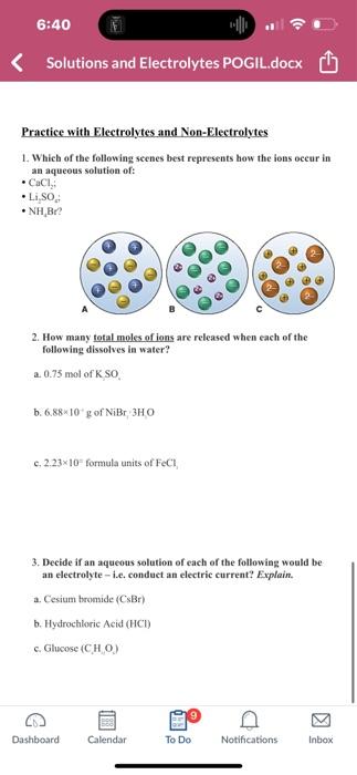 Solved Solutions and Electrolytes POGIL.docx Practice with | Chegg.com