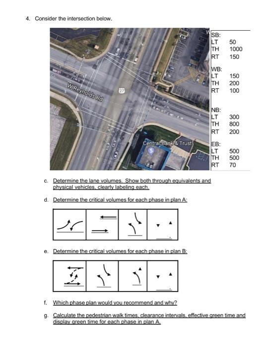 Solved 4. Consider the intersection below. c. Determine the | Chegg.com