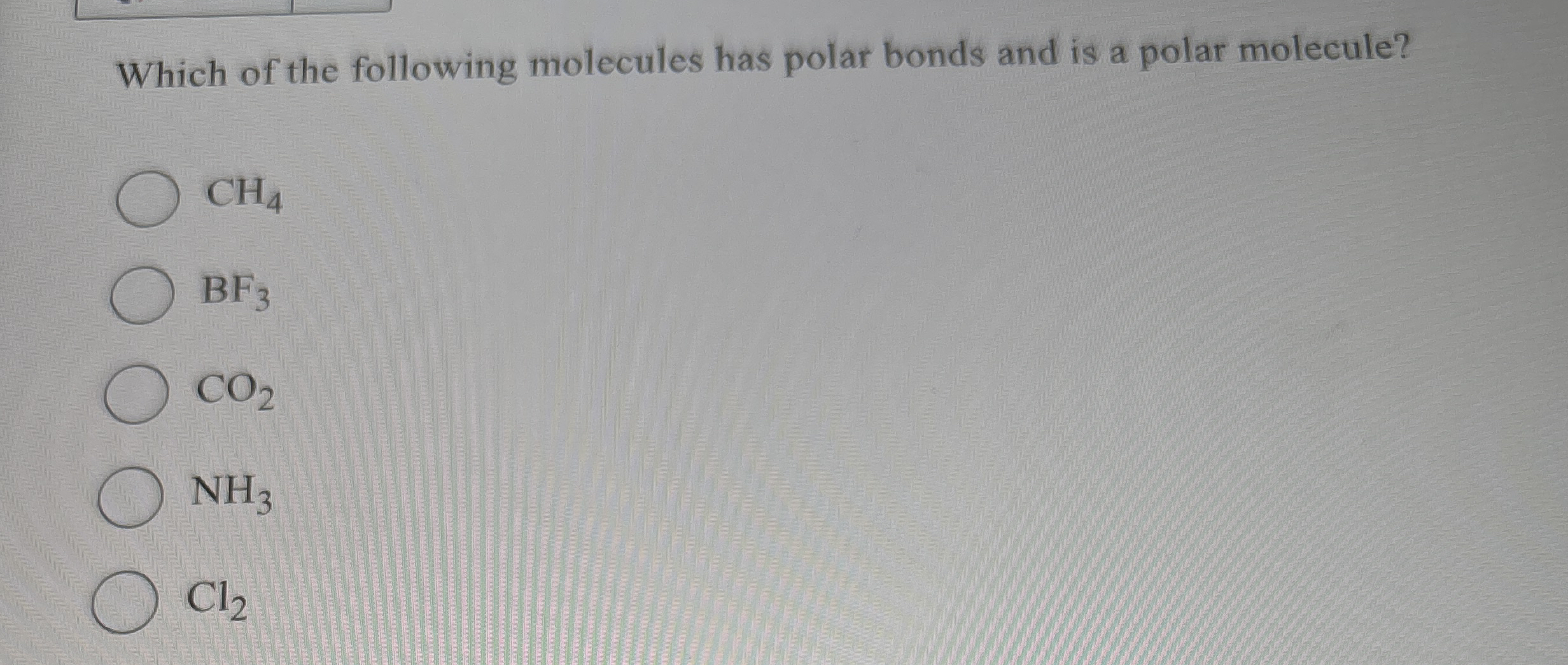 Solved Which of the following molecules has polar bonds and | Chegg.com