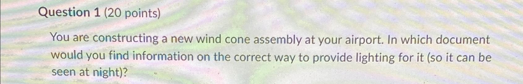 Solved Question 1 (20 ﻿points)You are constructing a new | Chegg.com