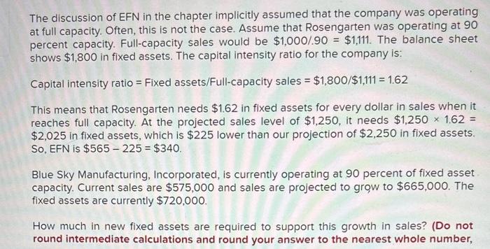 Solved The discussion of EFN in the chapter implicitly | Chegg.com
