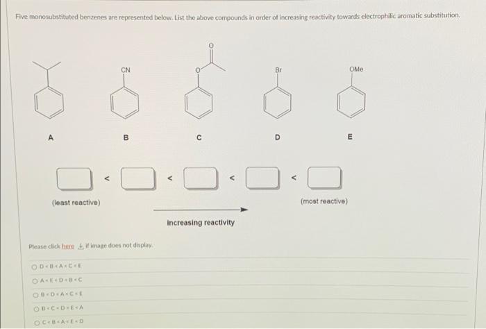 Solved Five monosubstituted benzenes are represented below. | Chegg.com