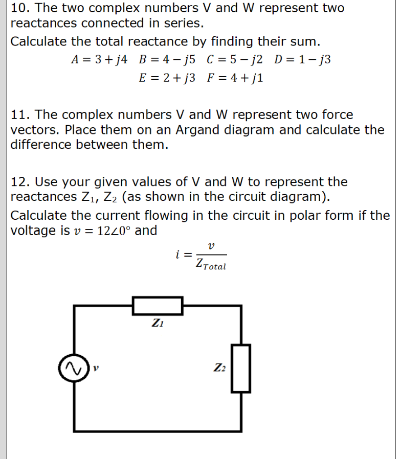 Solved The two complex numbers V ﻿and W ﻿represent | Chegg.com