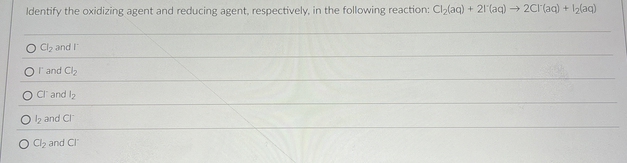 Solved Identify the oxidizing agent and reducing agent, | Chegg.com