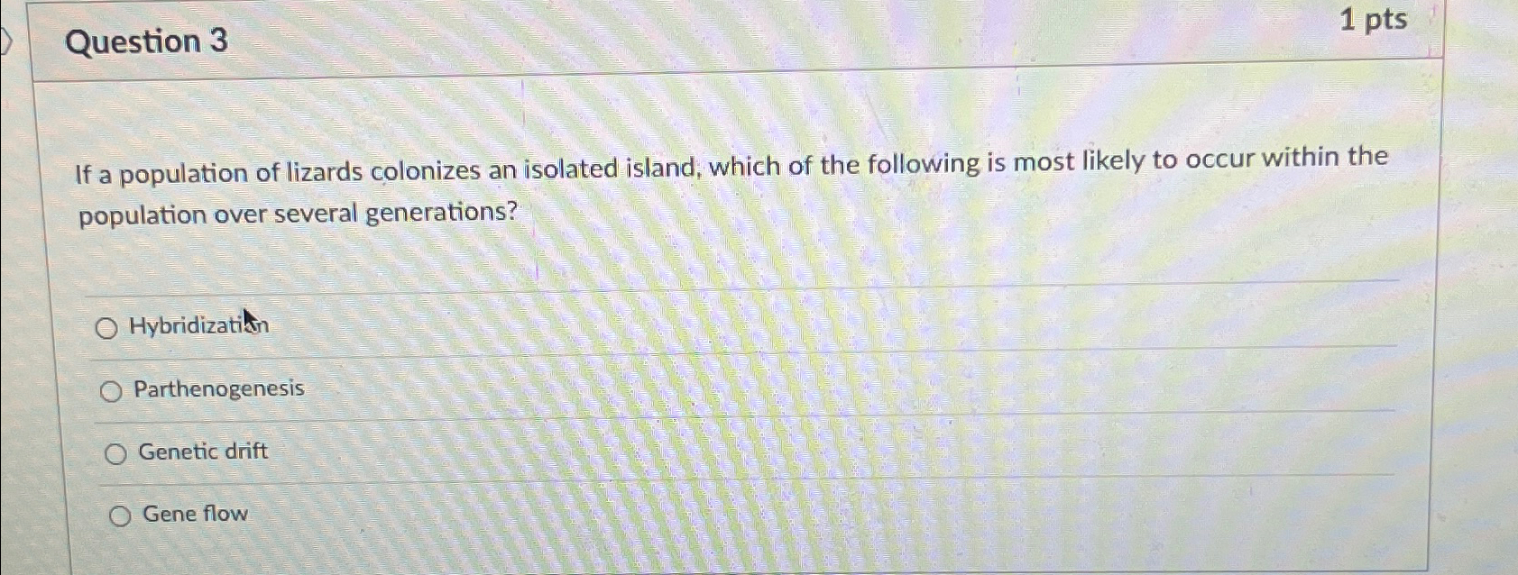 Solved Question 31 ﻿ptsIf a population of lizards colonizes | Chegg.com