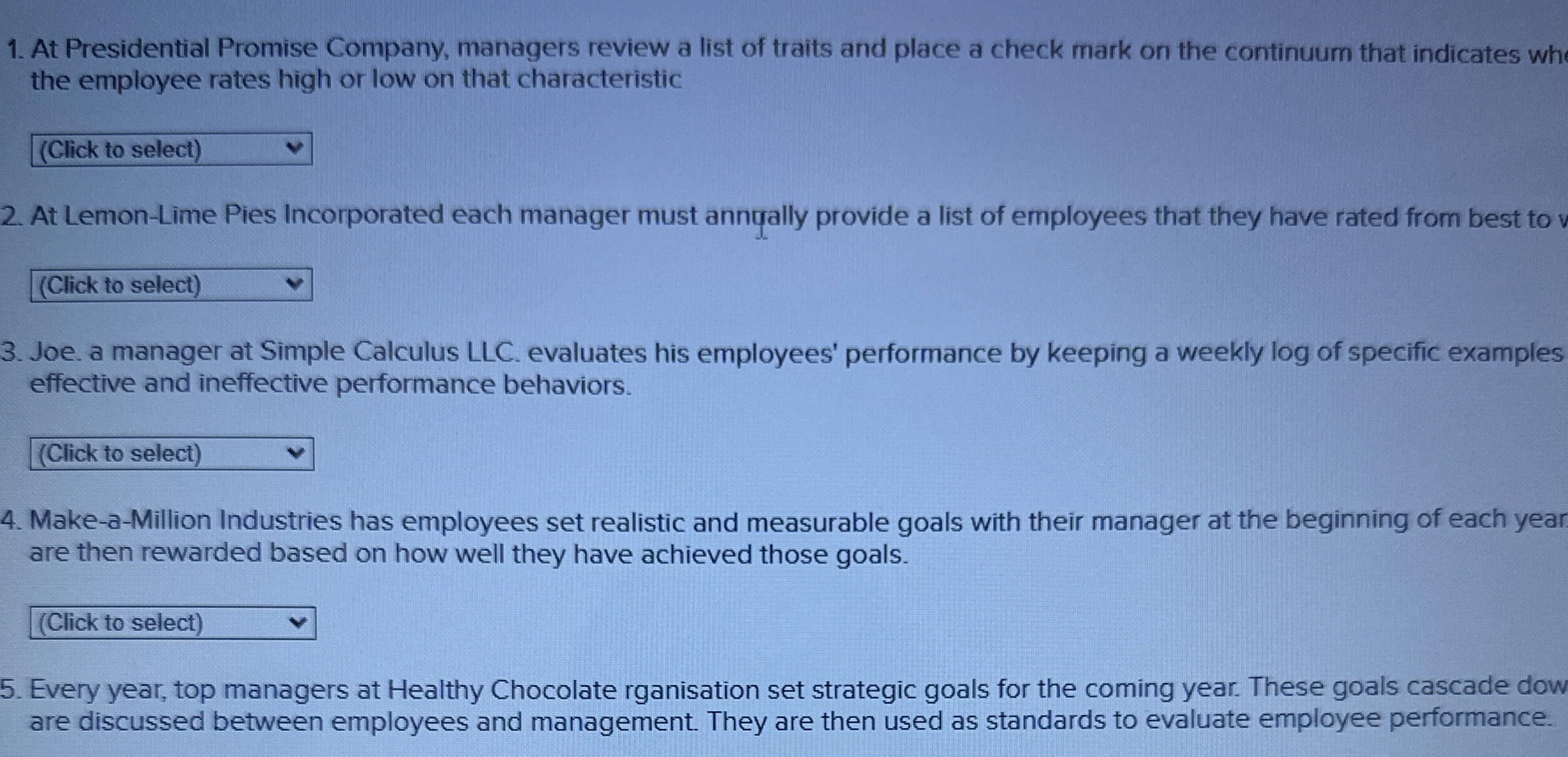 Solved At Presidential Promise Company, managers review a | Chegg.com