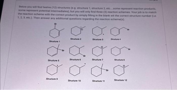 Solved Below you will find twelve (12) structures (e.g | Chegg.com