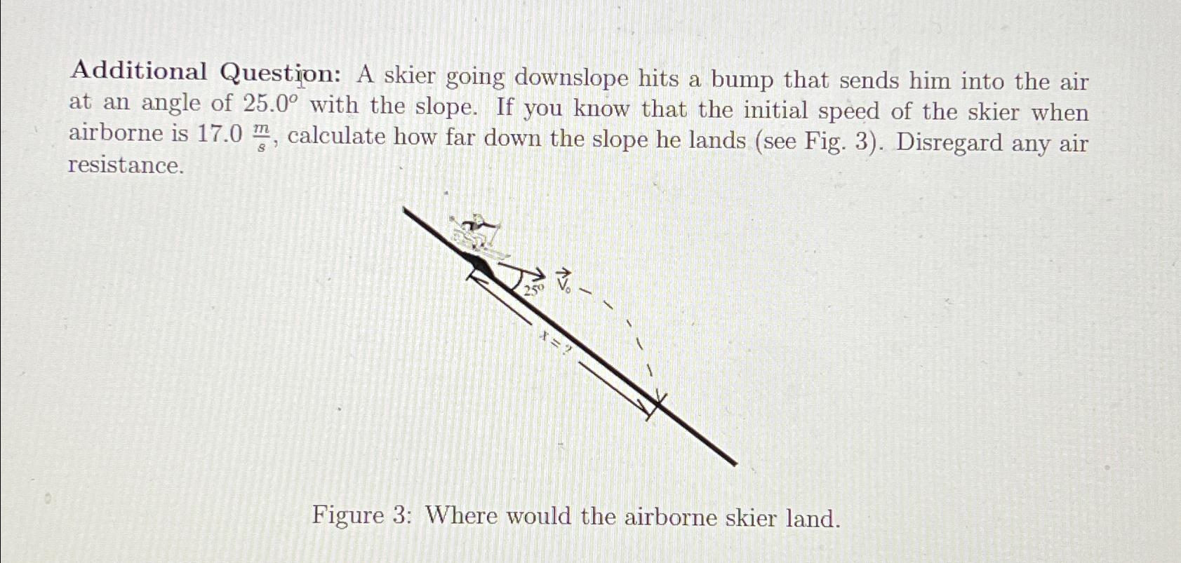 Additional Question: A skier going downslope hits a | Chegg.com