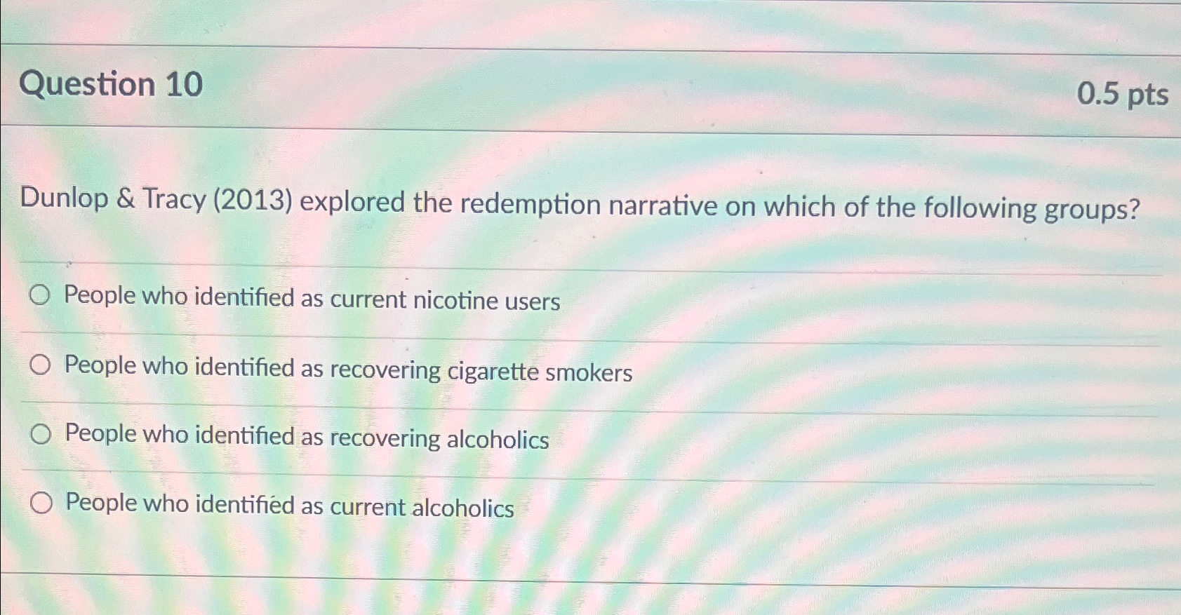 Solved Question 100.5ptsDunlop & Tracy (2013) ﻿explored the | Chegg.com