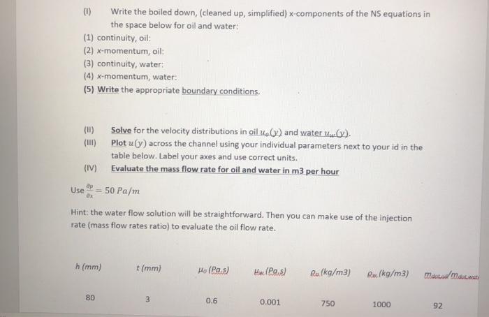 Solved Consider the pressure driven flow between the two | Chegg.com
