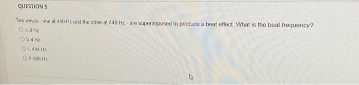 Solved Two waves - one at 440 Hz and the other at 448 Hz - | Chegg.com