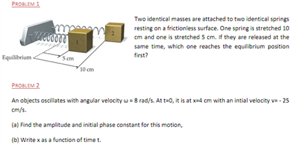 Solved Two identical masses are attached to two identical | Chegg.com