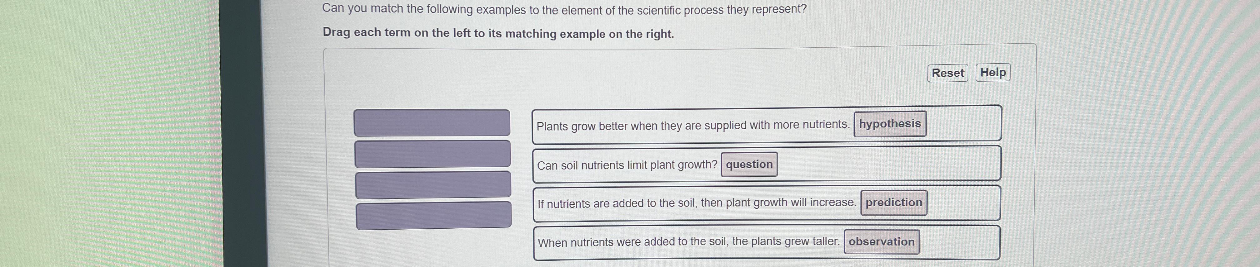 Solved Can you match the following examples to the element | Chegg.com