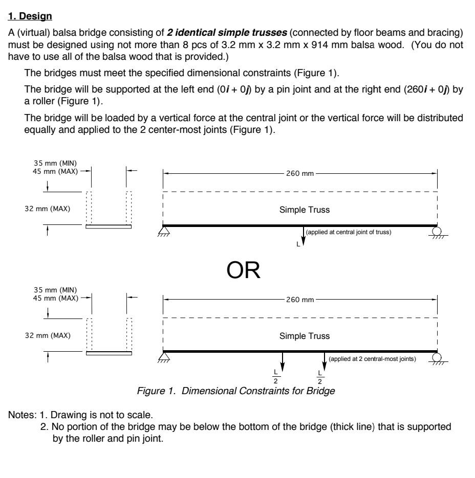 1. Design A (virtual) balsa bridge consisting of 2 | Chegg.com