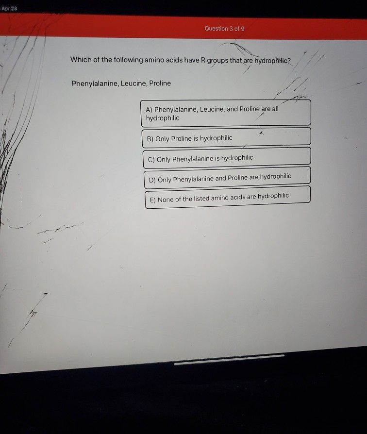 Solved which of the following amino acids have r groups that | Chegg.com