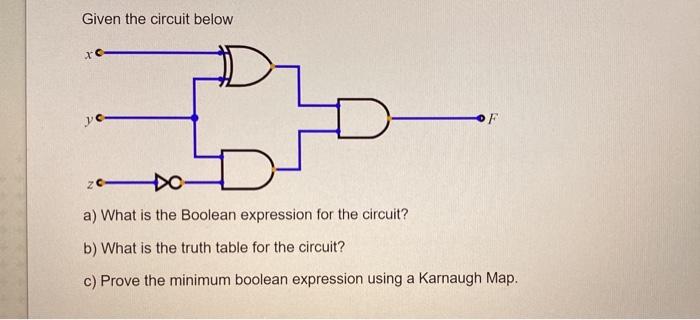 Solved Given The Circuit Below X F A What Is The Boolean 3974