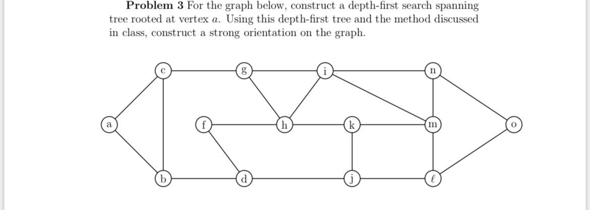 Solved Problem 3 ﻿For the graph below, construct a | Chegg.com