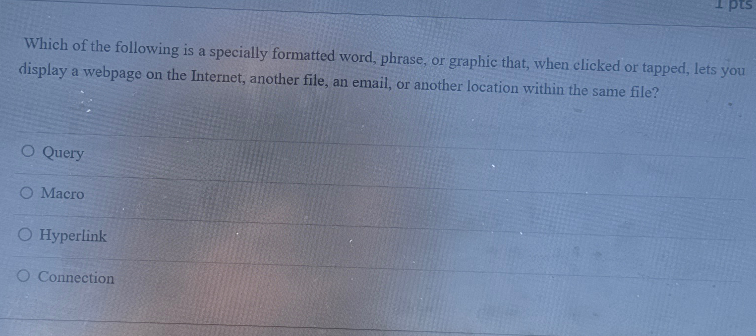Solved Which of the following is a specially formatted word, | Chegg.com