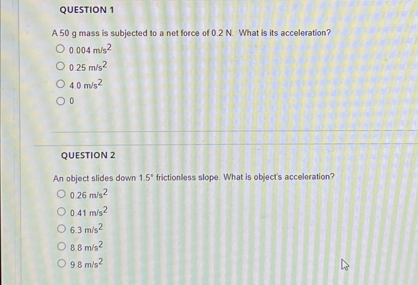 Solved QUESTION 1A 50g ﻿mass is subjected to a net force of | Chegg.com