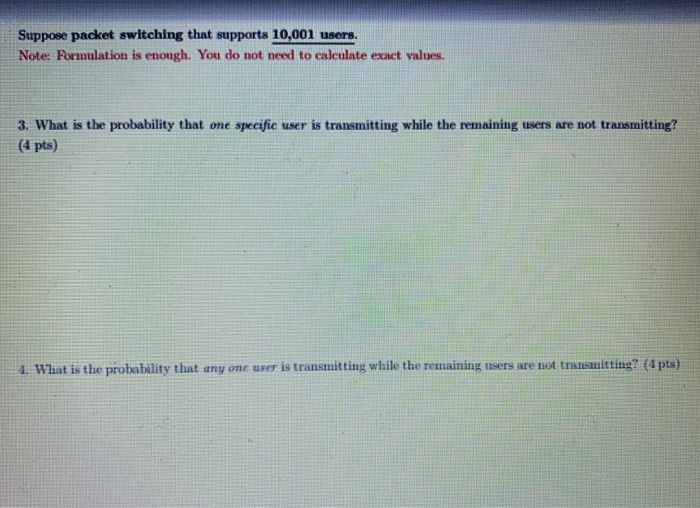 Solved Packet Switching vs. Circuit Switching (20 pts) There | Chegg.com