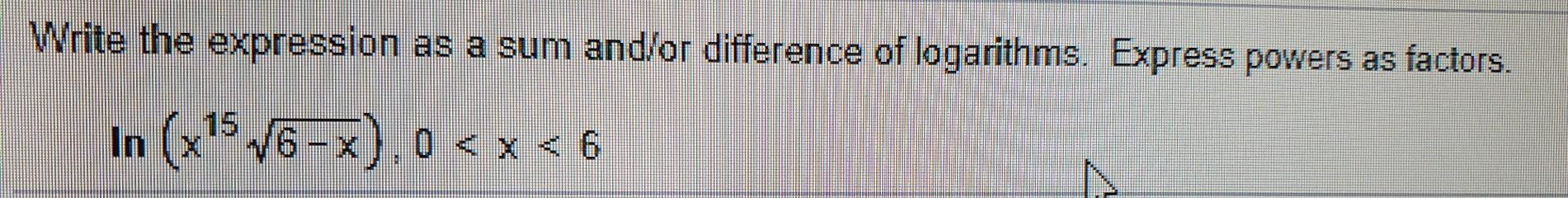 Solved Write the expression as a sum and/or difference of | Chegg.com