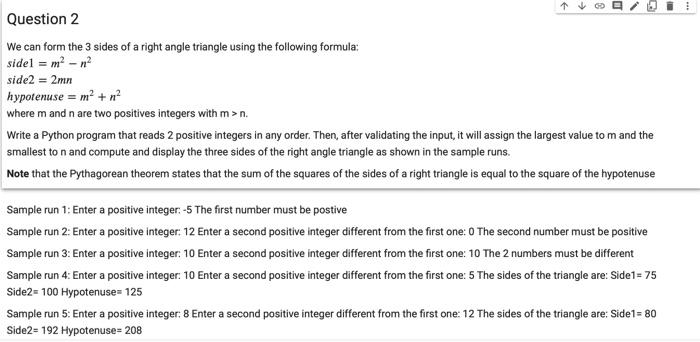 Solved We can form the 3 sides of a right angle triangle | Chegg.com