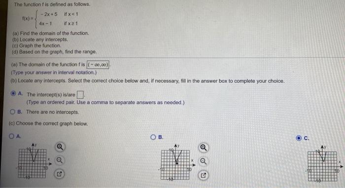 Solved () The function is defined as follows. -2x+5 ifx