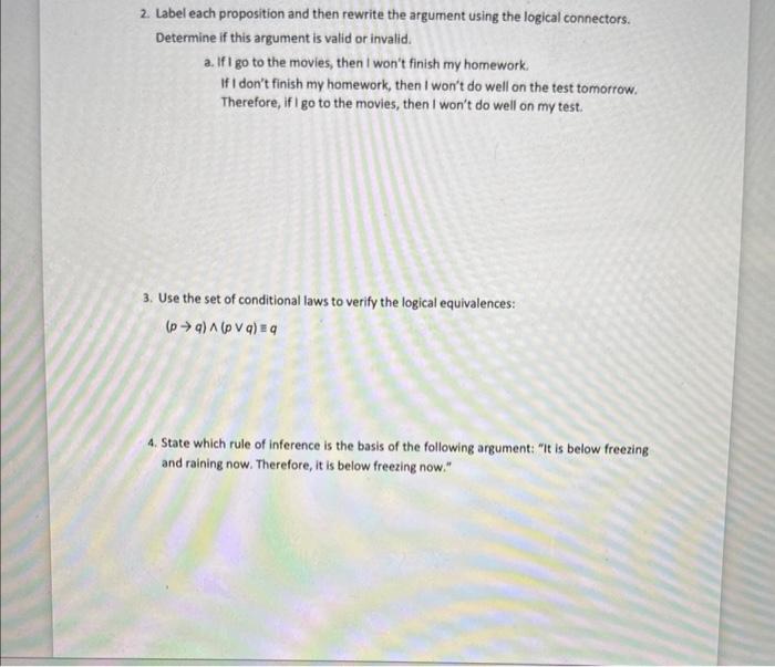 Solved 1. Given the following statements, determine if they | Chegg.com