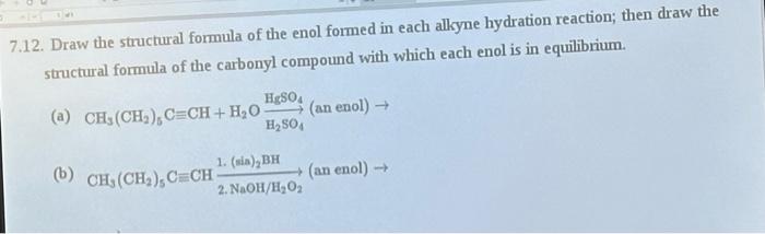 Solved 12. Draw the structural formula of the enol formed in | Chegg.com