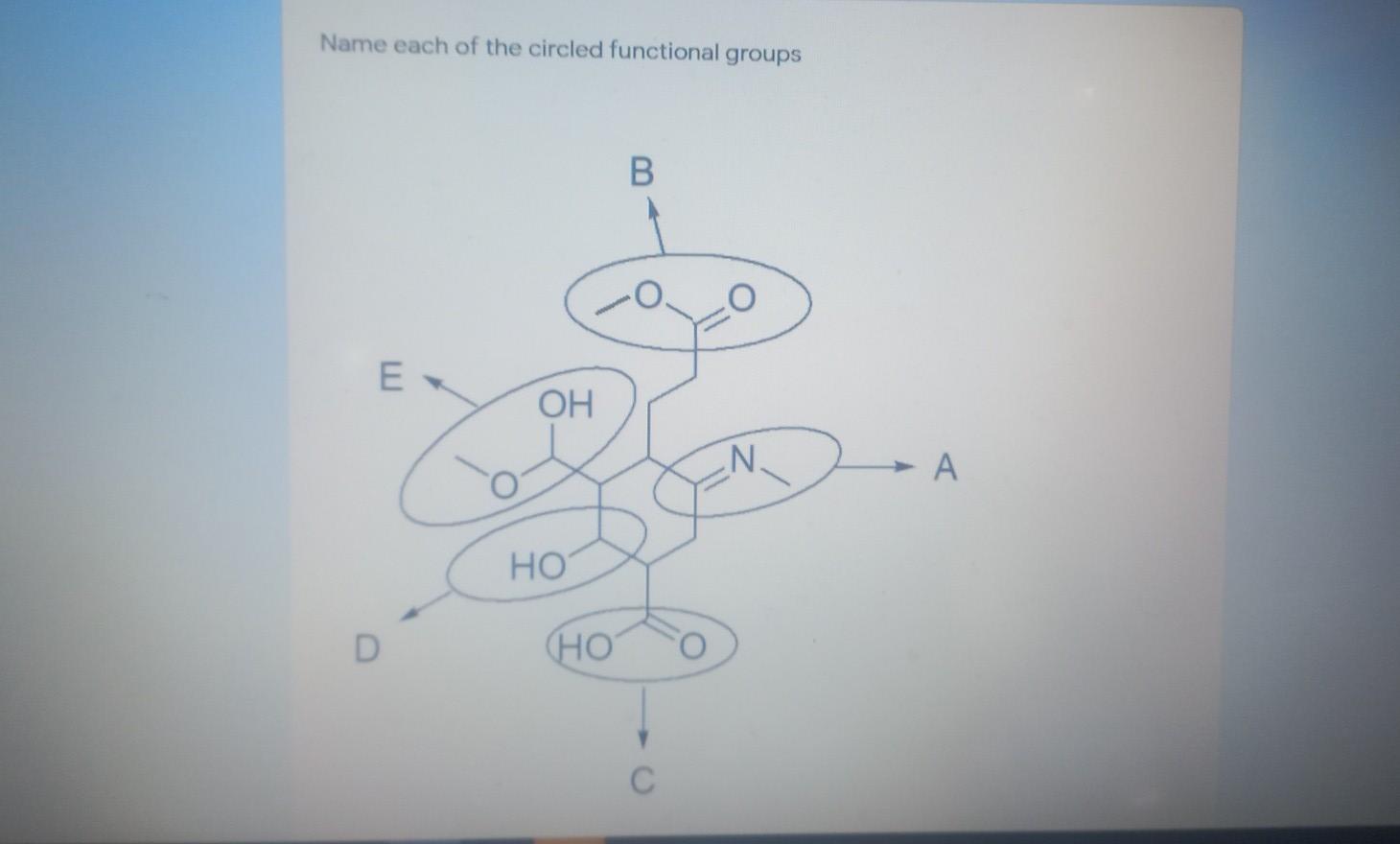 Solved Name each of the circled functional groups В Ex ОН - | Chegg.com