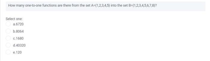 Solved How many one-to-one functions are there from the set | Chegg.com