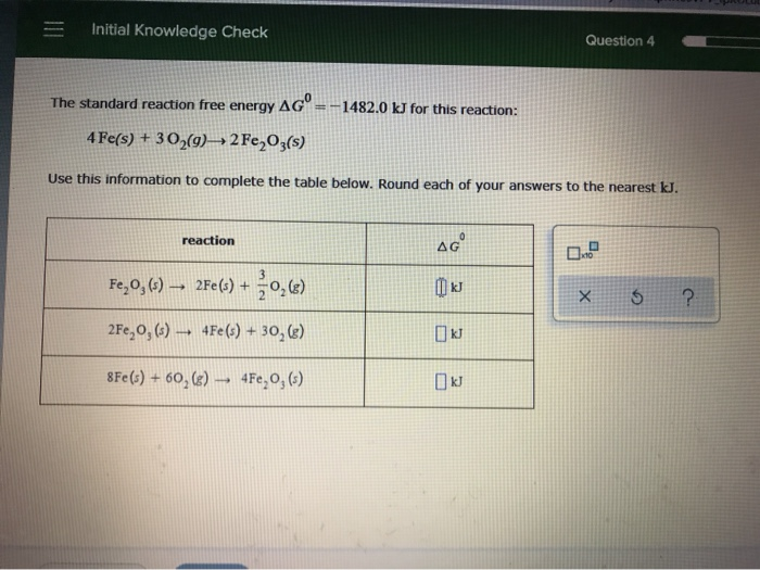 Solved = Initial Knowledge Check Question 4 The standard | Chegg.com